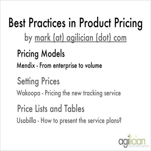 Pricing Session PCampB | PPT
