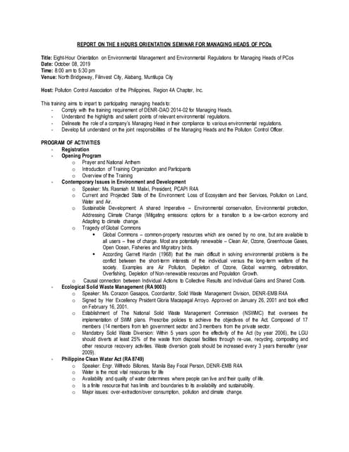 DENR Self monitoring report (SMR) Quarterly Report Form | PDF