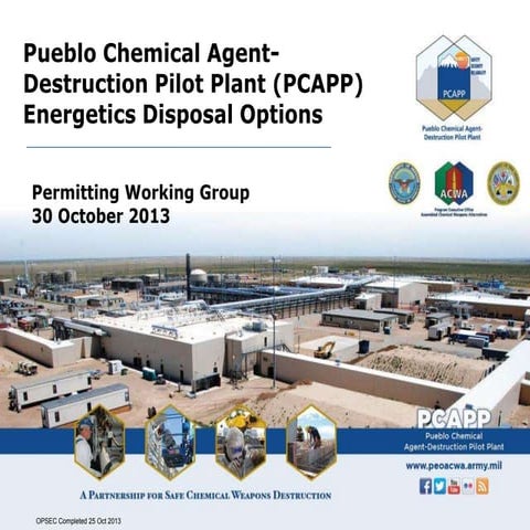 Pueblo Chemical Agent-Destruction Pilot Plant (PCAPP) Energetics ...