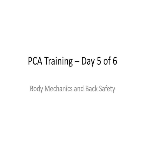 Pca training – day 5 of 6 | PPTX
