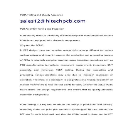 PCBA Testing and Quality Assurance PCBA.docx