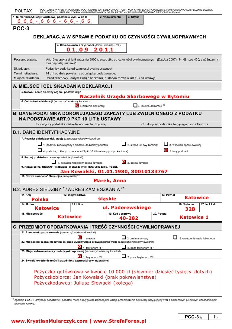 PCC-3 - pożyczka w praktyce