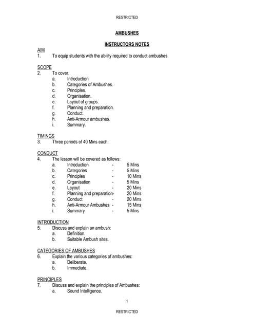 Scc ambush ds notes (revised) | PDF