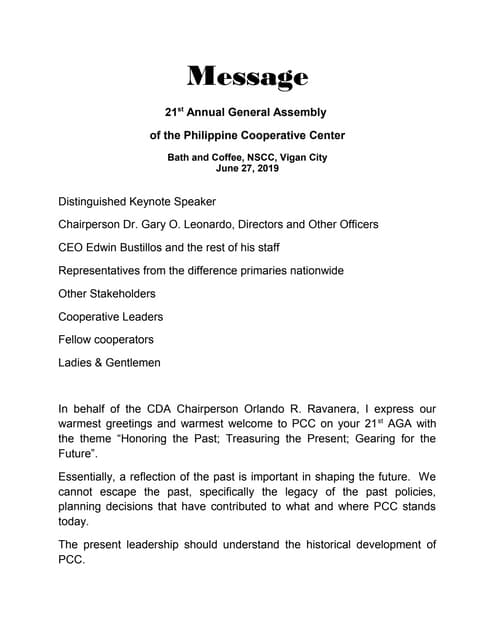 29th Annual General Assembly of SACDECO | PPT