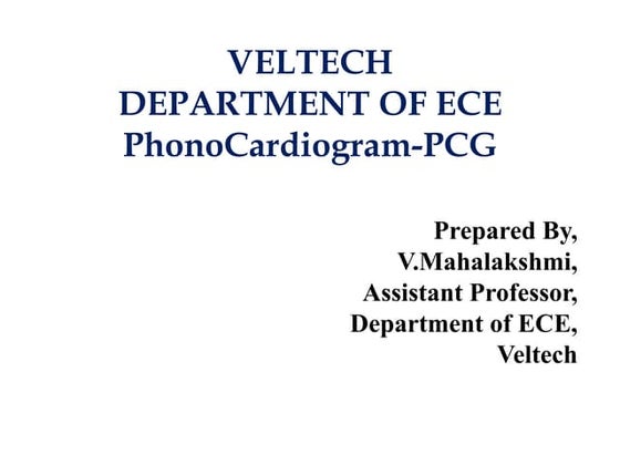 Phonocardiography(PCG) | PPTX