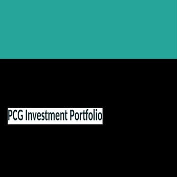 PCG Investment Portfolio | PCG Services in India | PPT