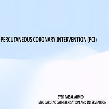Percutaneous Coronary Intervention (PCI) | PPTX
