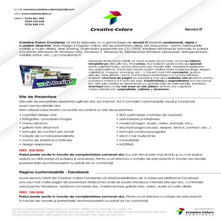 Oferta servicii IT - Creative Colors Constanta | PDF