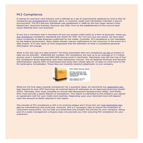 Pci compliance | PDF
