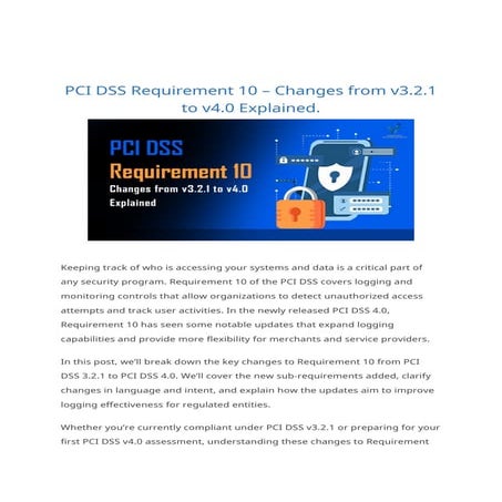 PCI DSS Requirement 10: Key Changes in Logging & Monitoring from v3.2.1 to v4.0 | PDF