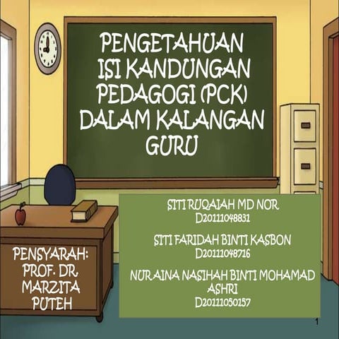 PENGETAHUAN PEDAGOGI ISI KANDUNGAN ( PPIK/PCK) | PPT