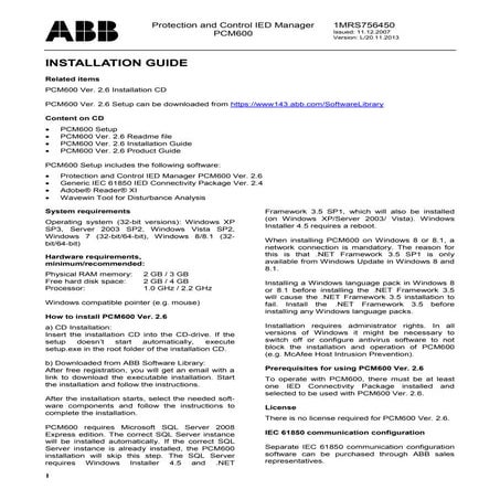 Guia instalação PCM600 ABB | PDF