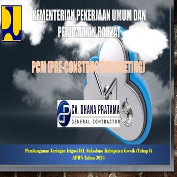 Pre Construction Meeting Jaringan Irigasi Embung Sukodono | PPTX