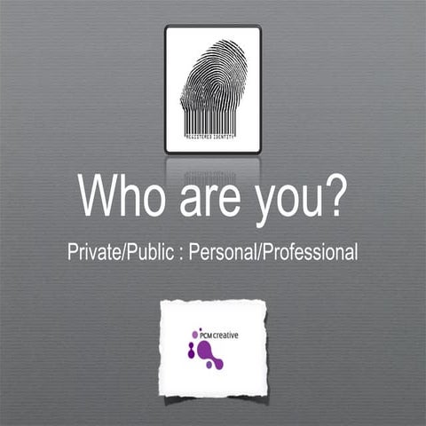 Online Identity - Defining Personal from Professional | PPT