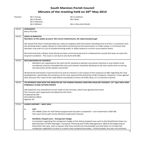 Pc minutes 20th may 2014 final with reports pdf | PDF