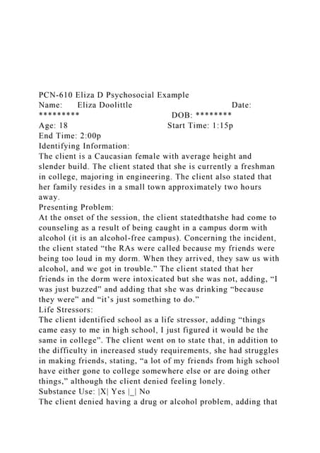 Psychosocial Assessment____ Part 1 (Topic 2) .docx | Mental Health ...