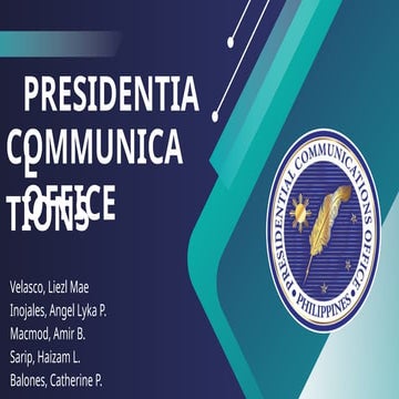 Presidential Communication Office Presentation | PPT