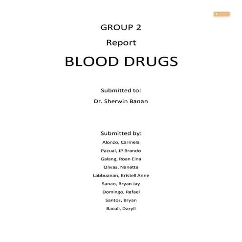 Pharmacology: Blood Drugs | DOCX