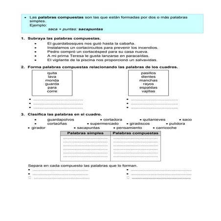 Palabra compuestas | DOC