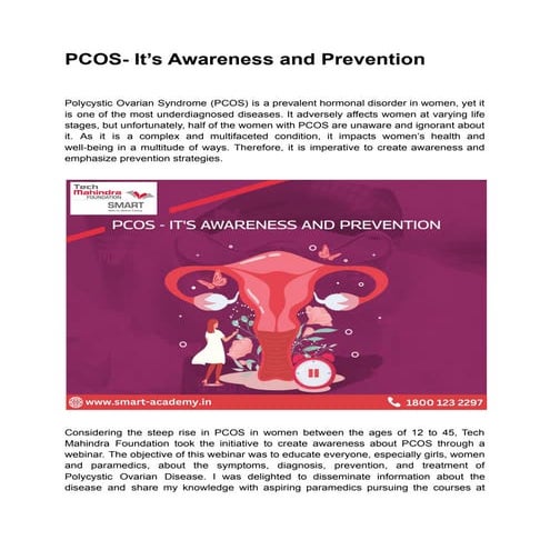 PCOS- It’s Awareness and Prevention | PDF