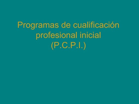 Orientación académica PCPI | PPT