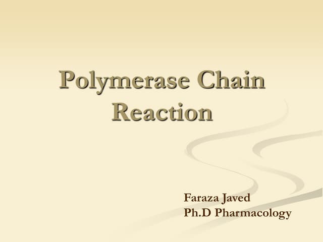 Polymerase chain reaction | PPT