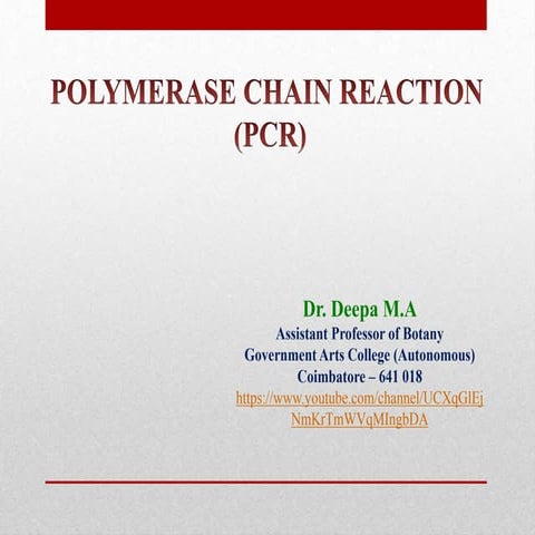 PCR - Polymerase Chain Reaction | PPT
