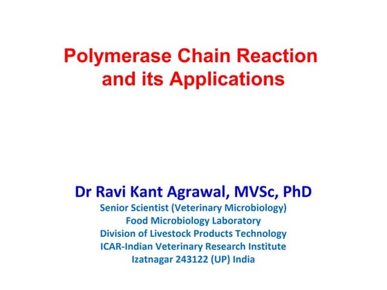 POLYMERASE CHAIN REACTION (PCR) | PPT