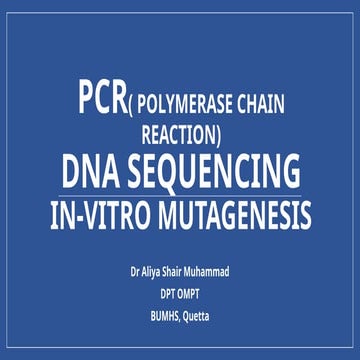 PCR ( Polymerase Chain Reaction) DNA sequencing .pptx