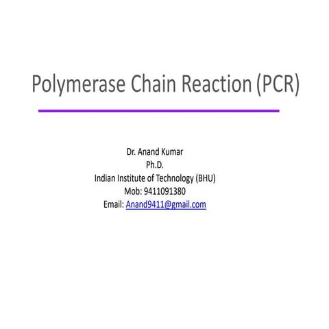 PCR Presentation.pptx | Chemistry | Science