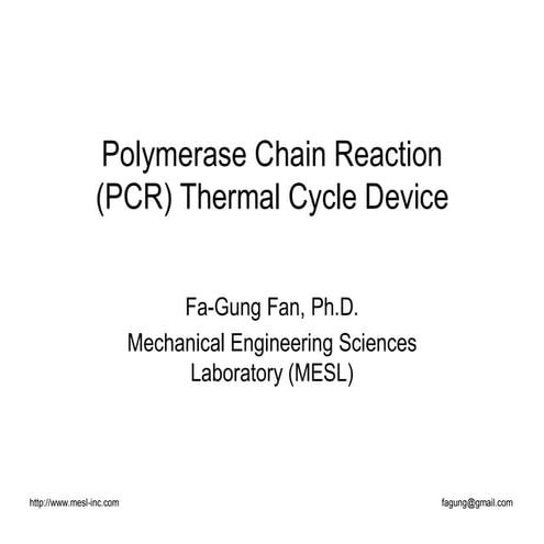 Microfluidic Polymerase Chain Reaction (PCR) Thermal Cycle Device | PDF