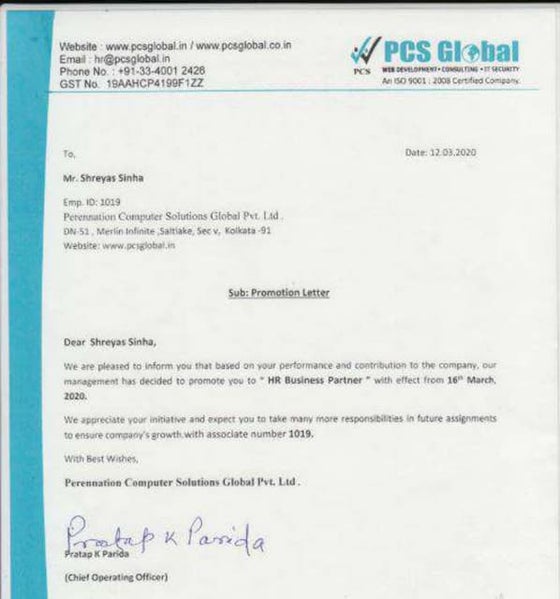 PCS Global Internship Completion Certificate | PDF