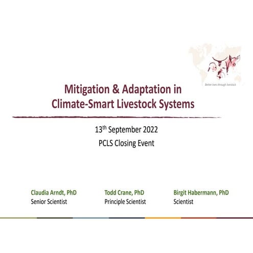 Mitigation and adaptation in Climate-Smart Livestock Systems | PDF
