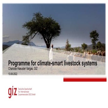 Programme for Climate-Smart Livestock systems | PPTX