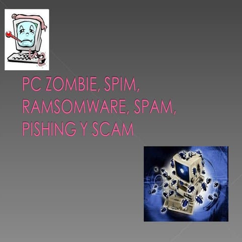 Pc zombie, spim, spear, phishing, ransomware, spam, scam | PPTX