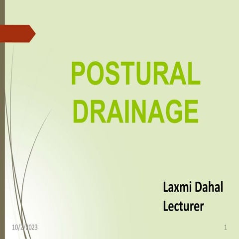 Postural drainage (PD) | PPTX