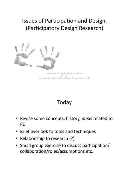 Participatory Design 5x5 presentation | PPTX