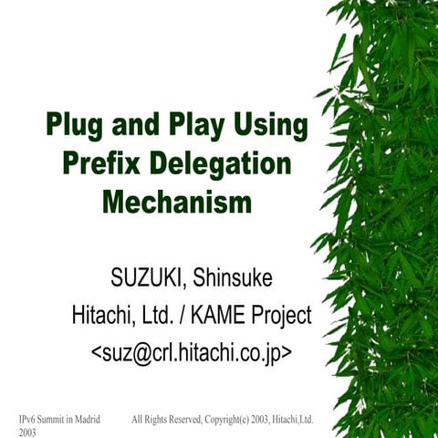 Plug and Play Using Prefix Delegation Mechanism | PPT