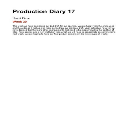 Production Diary 17 | DOCX