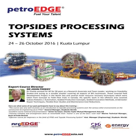 Design & operation of topsides gas field | PPTX