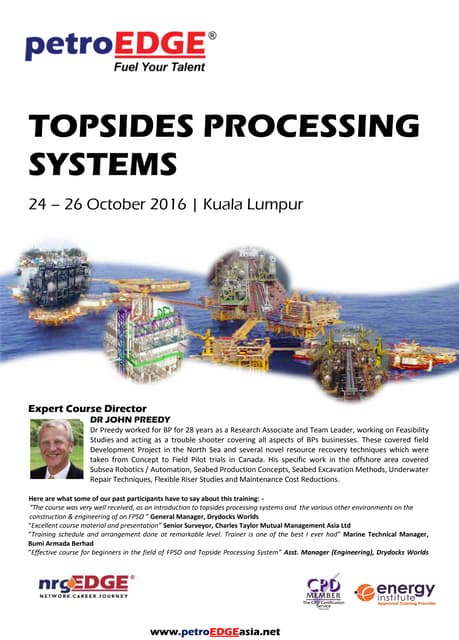 Fpso – general overview of conversion & topside process description ...