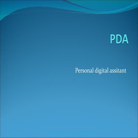 Pda | PPT | Smartphones | Consumer Electronics
