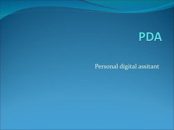 What is PDA? | PDF