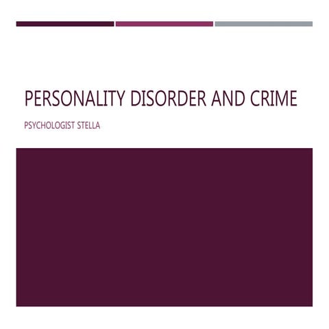 Personality Disorder and Crime | PPT