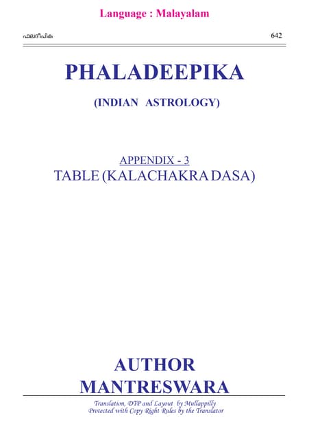 Phaladeepika - appebdix 5 | PDF