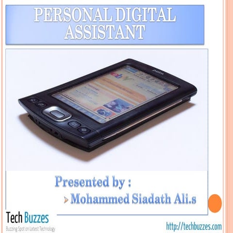 PERSONAL DIGITAL ASSISTANT (PDA) | PPT