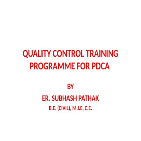 PDCA-QC E-TRAINING.pptx civil work assignment | PPTX