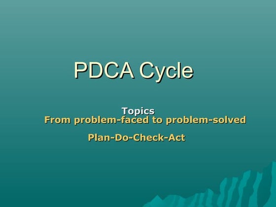 PDCA Plan Do Check Act | PPTX | Business | Business and Finance