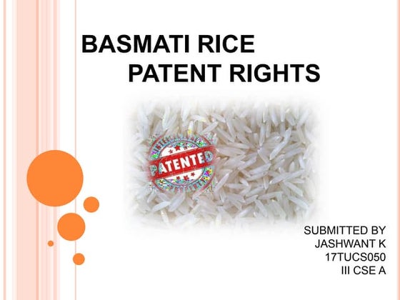 Case study on Neem, Turmeric and Basmati rice | PPTX