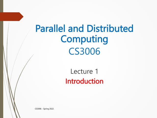 Parallel Disrtibuted Computinglecturenumber Four 1pptx Computing 9569
